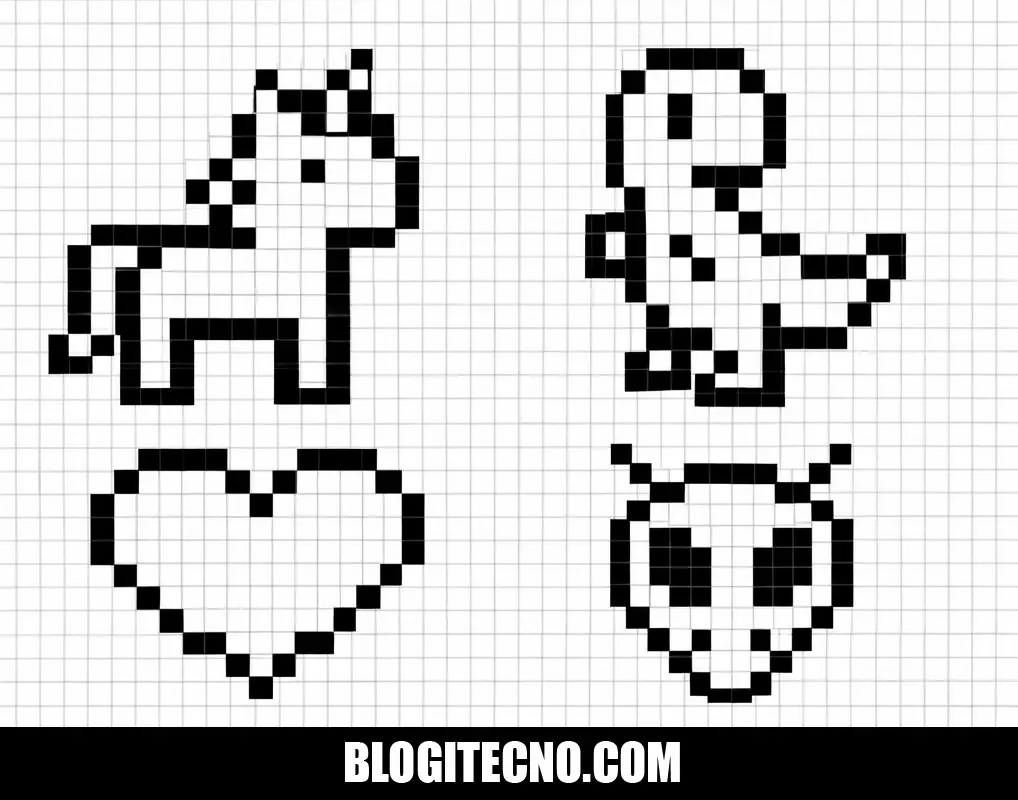 Dibujos Pixelados para Niños: Dibujos de Cuadritos Bonitos y Fáciles ...
